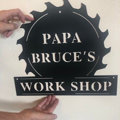 Papas Workshop Sign, Fathers Day Gift for Grandpa, Papa's Garage Sign ...