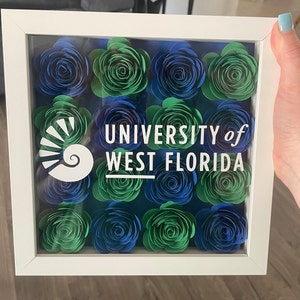 Flower Shadow Box College Logo Graduation Gifts College Acceptance ...