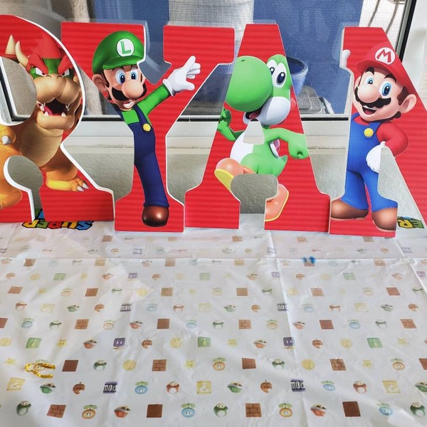 Super Mario, Mario Brothers Wooden Letters, Custom, Boy Girl Kid ...