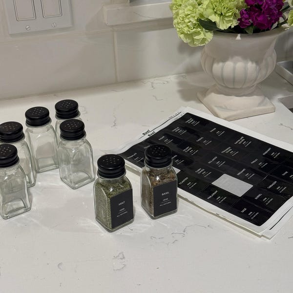 335 Minimalist Black Jar Labels, Stickers for Organizing Pantry ...