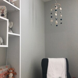 Space Baby Mobile, Moon Cot Mobile, Blue Grey Mobile, Stars Cot Mobile ...