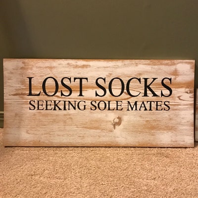 STENCIL, Lost Socks Seeking Sole Mates, 20x5.5, Reusable Stencil, NOT A ...
