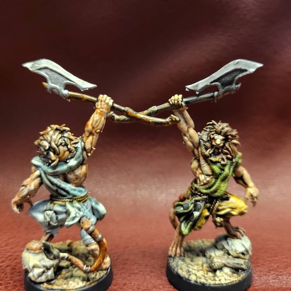 Lionfolk / Leonin Barbarian Miniature - Nomads of Droughtlads- Mammoth ...