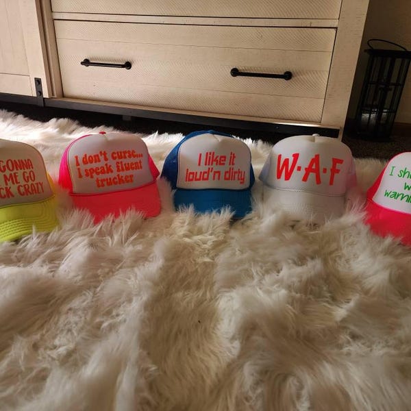 Puff Neon Party Trucker Hats,otto Tucker Hat Cabo Hats, Mexico Vacation ...