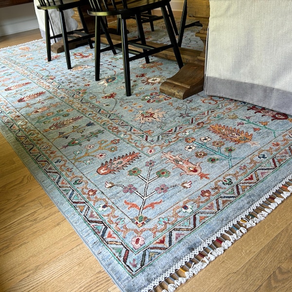 5x6 Turkmen Bukhara Jalar Rug for Wall Hanging, Afghan Hand Knotted ...