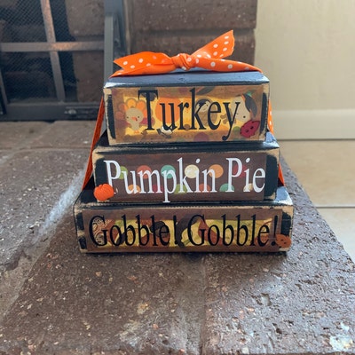 Turkey Pumpkin Pie Gobble Gobble Thanksgiving Word Stacker - Etsy