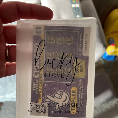 Scratch Card Holder Wedding Favour Packets Lucky in Love 100% ...