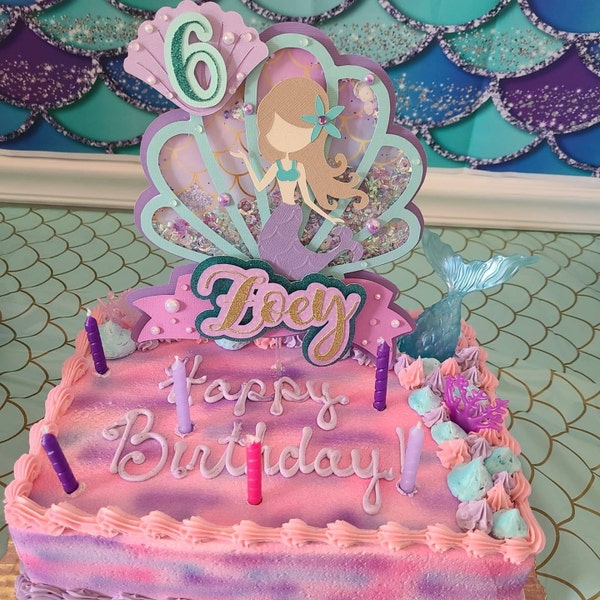 Mermaid Cake Topper, Cake Topper, Mermaid Topper, Purple - Etsy