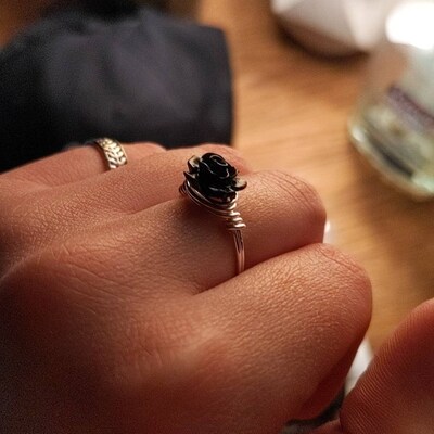 NEW STYLE Red Rose Ring Red Flower Ring Red Rose Flower - Etsy