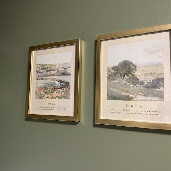 Christian Gallery / Set of 6 / Psalms 23 Scripture / Bible Verse Wall ...