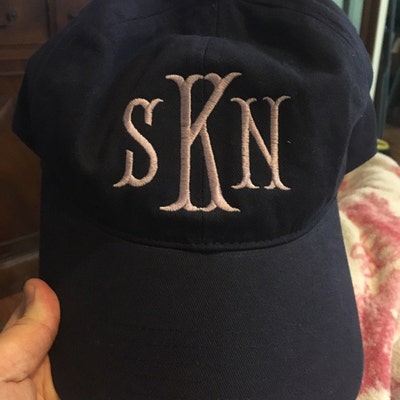 Navy Monogrammed Hat Monogrammed Baseball Cap Personalized Baseball Hat ...