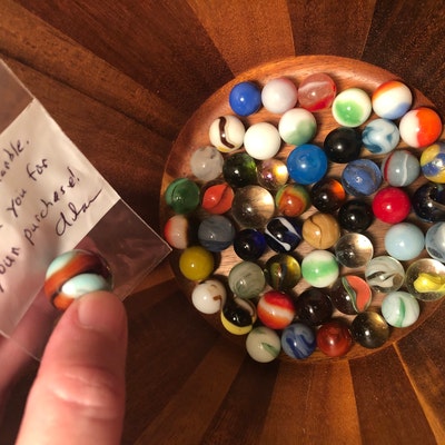 25 Mixed Color Pearly Game Marbles Solid Color Glass Target - Etsy