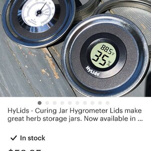 Hylids Curing Jar Hygrometer Lids Make Great Herb Storage - Etsy