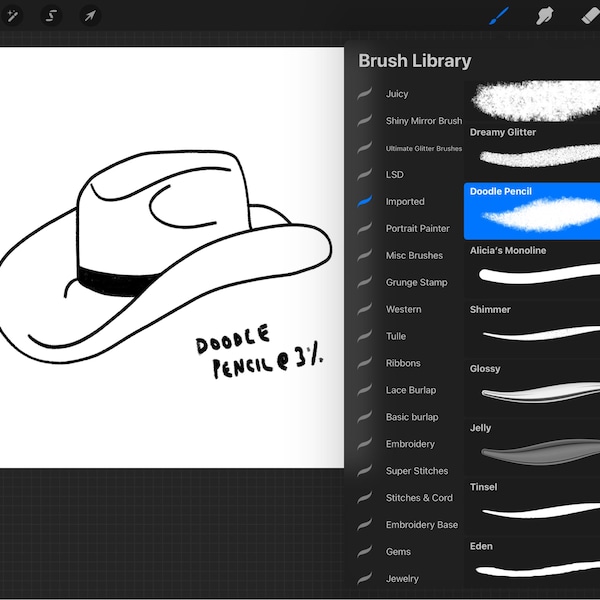 Doodle Pencil Procreate Brush | Gritty Texture Brush for Procreate ...