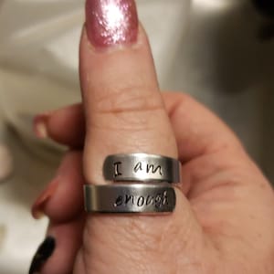 I Am Enough Hand Stamped Ring Very Sturdy Ring Great - Etsy