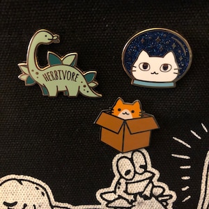 Box Cat Hard Enamel Pin Cute Lapel Pin Gift Stocking Stuffer - Etsy