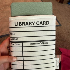 Library Card Book Sleeve, Reading Accessories, Book Lover Gift, Bookish ...