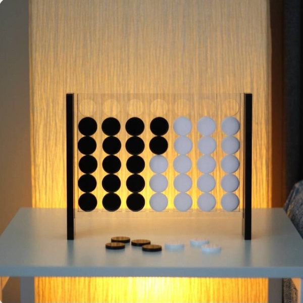 Unique Four in a Row - Acrylic 4 in a Row Game - Aesthetic Board Game ...