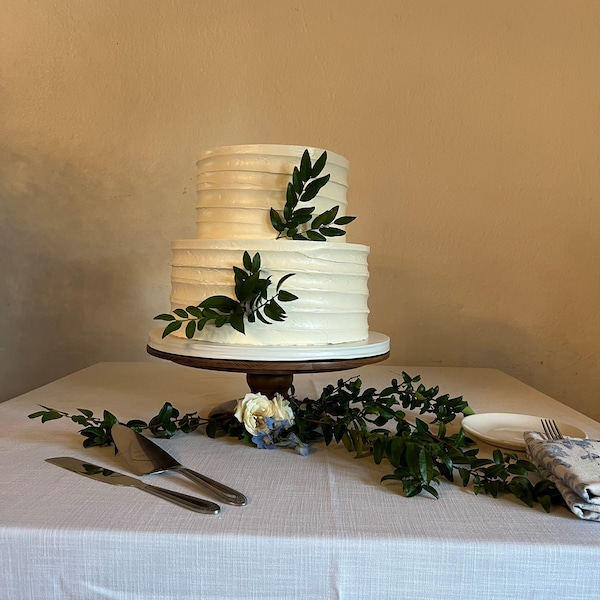 CAKE STAND Wood Wedding Brown Rustic Cake Plate 10/12/13/14/15.5/17/18 ...