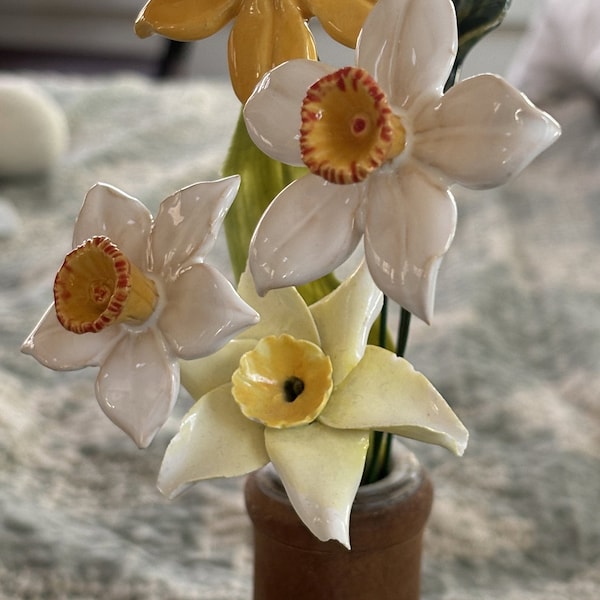 Decorative Ceramic Flowers (1 Pc) | Ceramic Daffodil Flowers | Ceramic ...