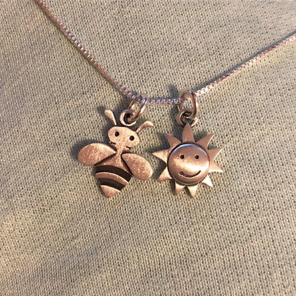 Tiny Sun Pendant / Necklace - Sterling Silver - Etsy