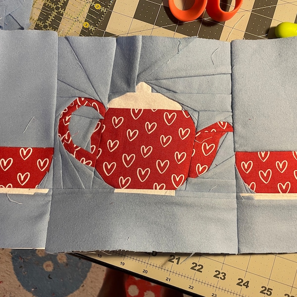 Tea for Two, Teacups and Teapot, Foundation Paper Piecing Pattern (FPP ...