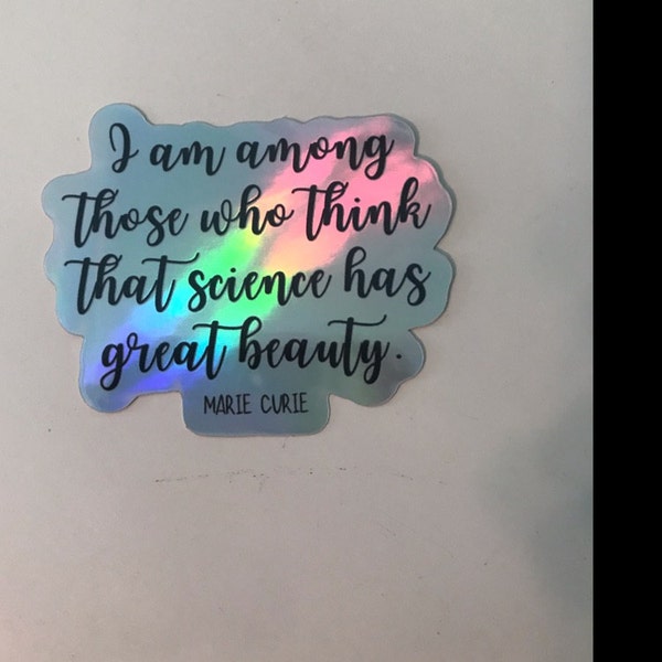 Marie Curie, Holo Science Sticker, STEM, Gift for Scientist ...