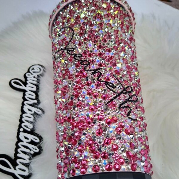 Gold Chunky Rhinestone Cup 12oz. Straight Clear Lid, Rhinestone Cup ...