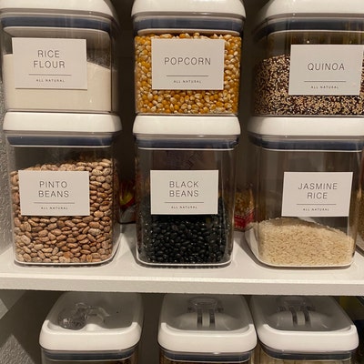 134 Minimalist White Pantry Labels. Preprinted Modern Farmhouse Labels ...