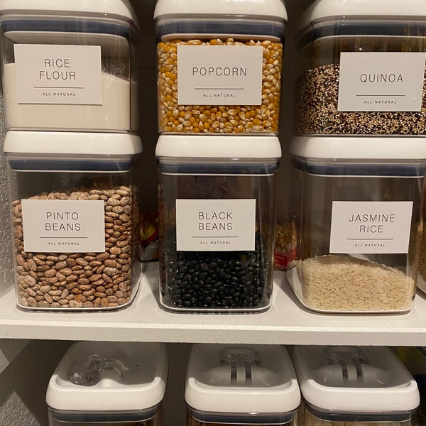 134 Minimalist White Pantry Labels. Preprinted Modern Farmhouse Labels ...