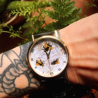Vintage Honey Bee Watch Insect Watch Leather Watch Ladies Watch Men's ...