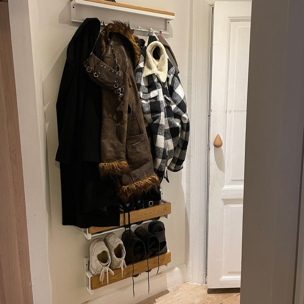 Entryway Wall Mounted Coat Rack With Hooks Industrial Metal Decor ...