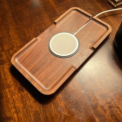 Magsafe Charging Wood Tray Magsafe Charger Ready Apple iPhone Charging ...