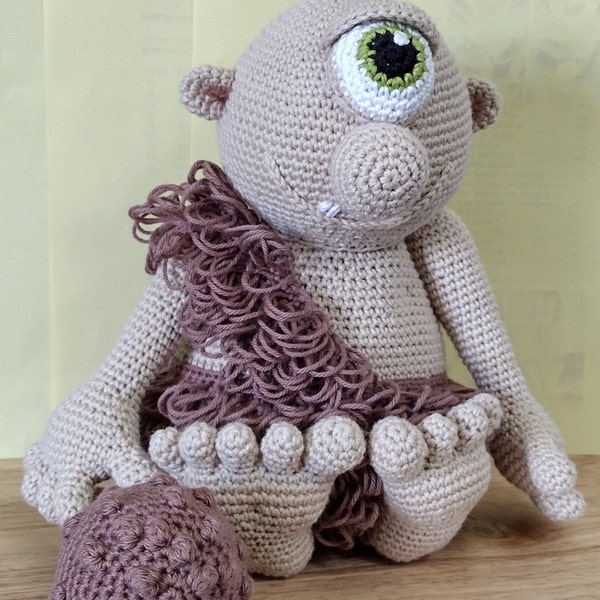 PDF PATTERN : Axog, the Cyclops Amigurumi With His Club - Crochet ...