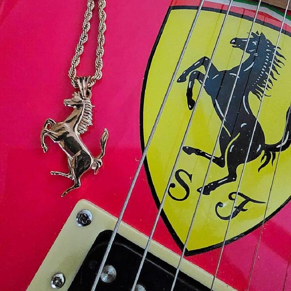 Ferrari Horse Sterling Silver Necklace Gift for Men, Ferrari Pendant ...