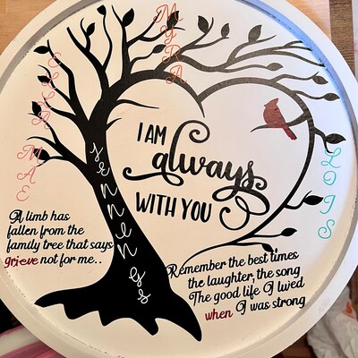 Cardinal Memorial Tree SVG, PNG, I Am Always With You, Heart Tree ...