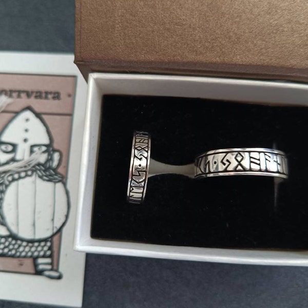 Custom Hand Carved Viking Runic Ring - Etsy