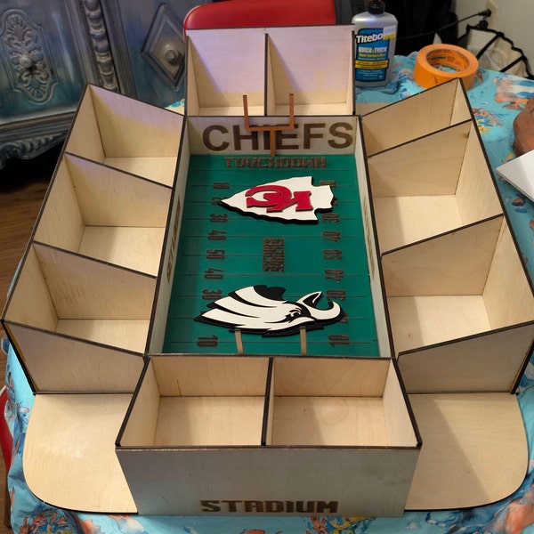 Football Snack Stadium SVG - Laser Cut Svg File - Football Stadium Tray ...