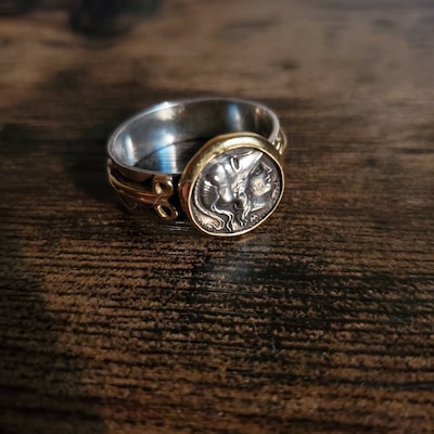 Stunning Human Face Silver Ring-sterling Silver Head Ring Polygon Face ...