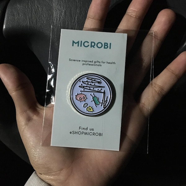 Pastel Petri Dish Enamel Pin / Microbiology Agar Art / Bacteria Microbe ...
