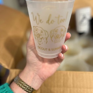 Custom Pet Illustration Monogram 12oz or 16oz Frosted Unbreakable ...