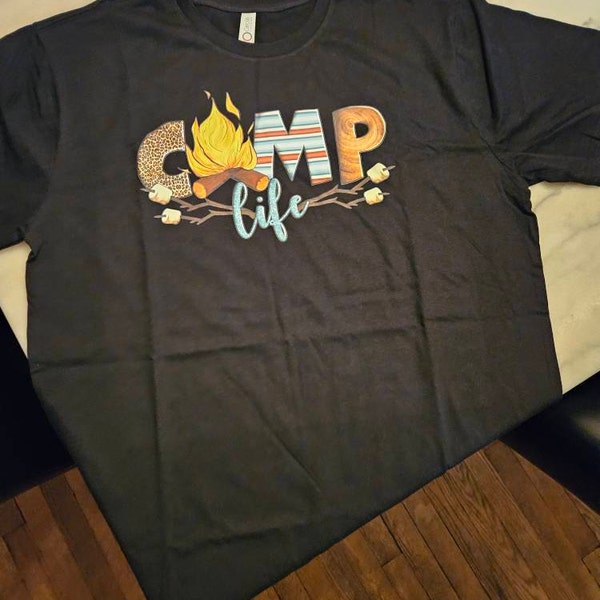 Camp Life Shirt, Happy Camping Shirt, Camping Fire Shirt, Camper Shirt ...