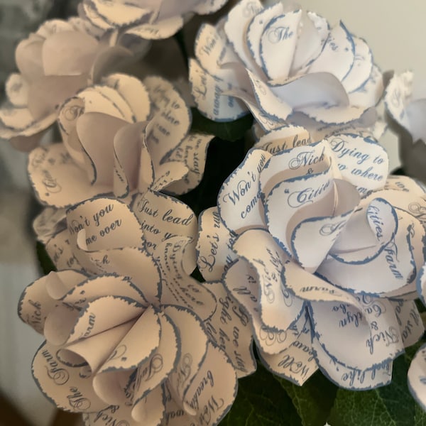 Paper Anniversary First Anniversary Gift Paper Roses Printed With First ...