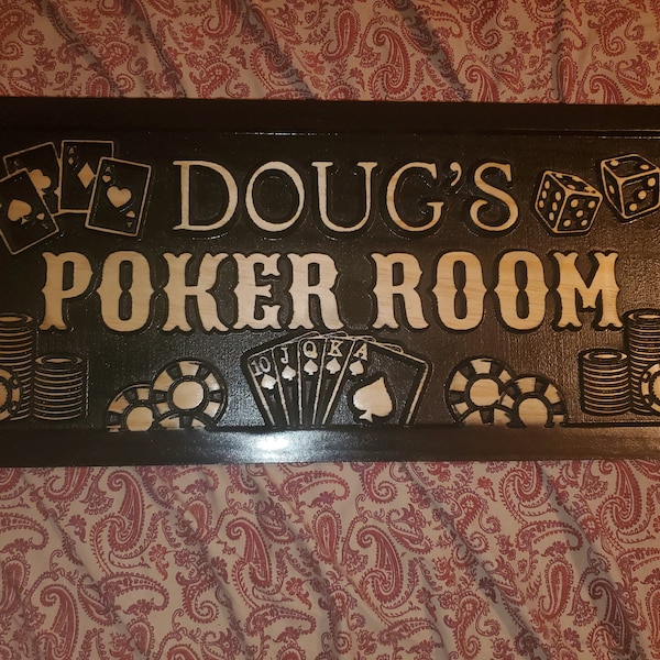 Personalized Poker Room Sign Custom Poker Game Room Name Sign for Man ...
