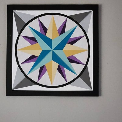 Mariner's Compass Barn Quilt Pattern, DIY Barn Quilt, Barn Quilt ...