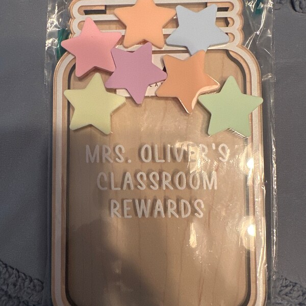 Custom Reward Jar and Tokens Rainbow Classroom Teacher Star Jar Chore ...