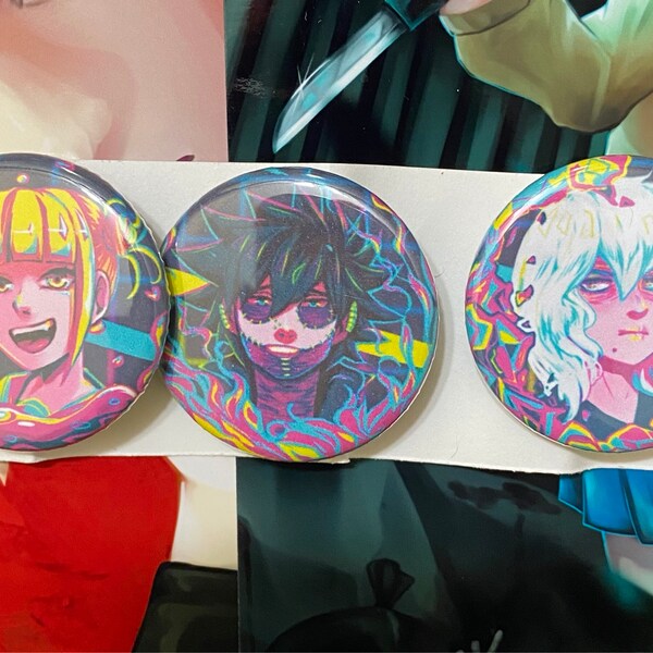 Danganronpa Splat Buttons (junko Enoshoshima, Komaeda Nagito, Kokichi ...
