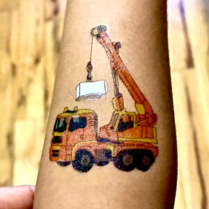 Construction Party Temporary Tattoo Transfers. Crane, Builder ...