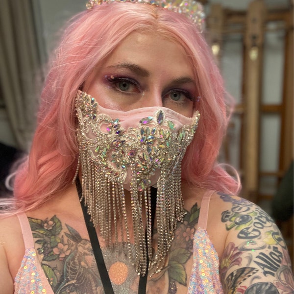 Rhinestone Face Mask Applique | Diamond Face Mask DIY Applique | BO-48 ...