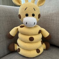 Stacking toy giraffe crochet pattern English, montessori giraffe ...